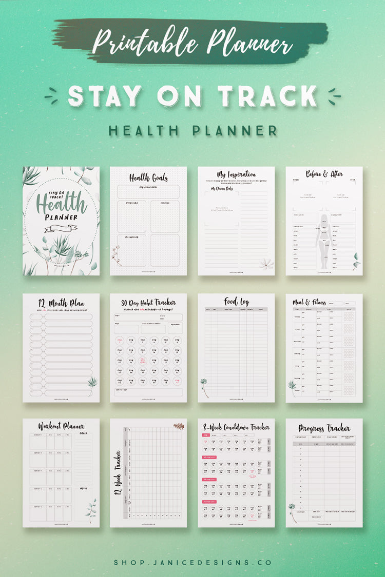 Stay on Track Health Planner (12 Pages)