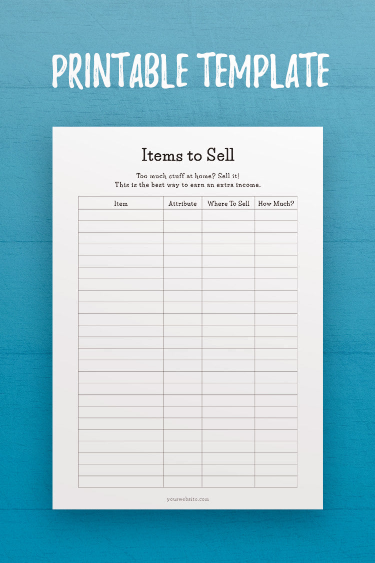Item Sell Sheet Template