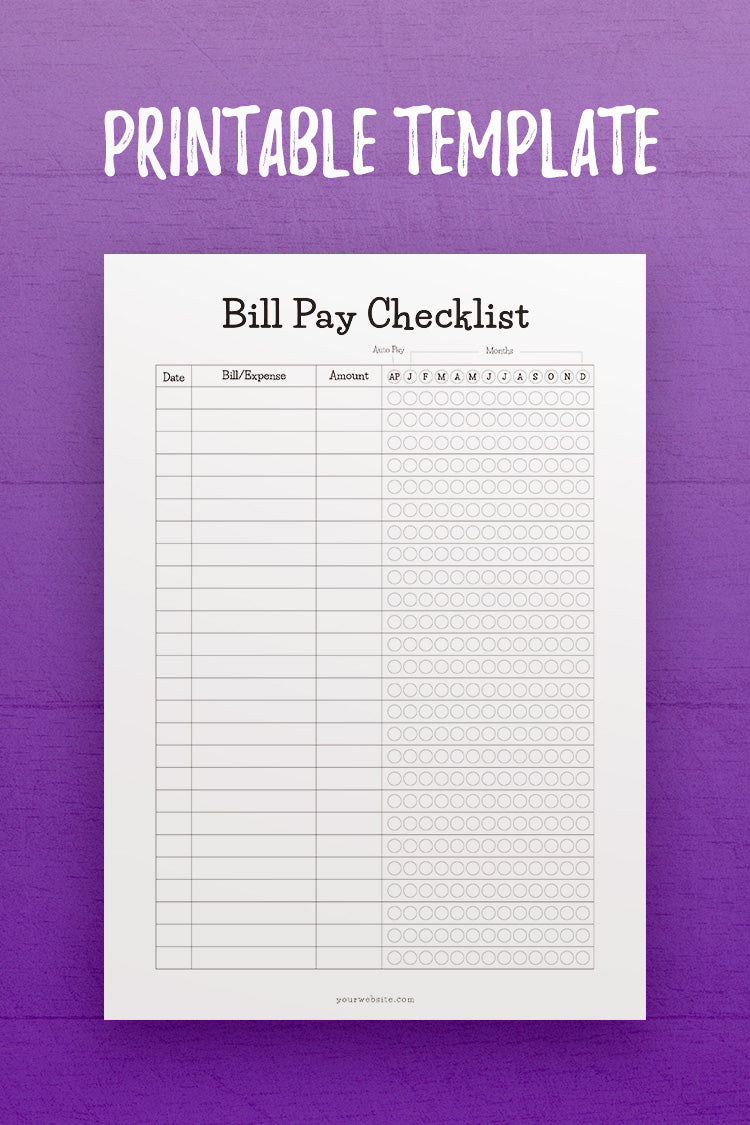 FP: Bill Pay Checklist Template