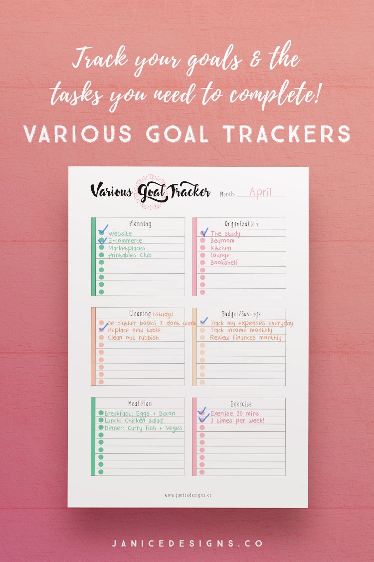 Plan Of Action & Goal Tracker Planner Printables
