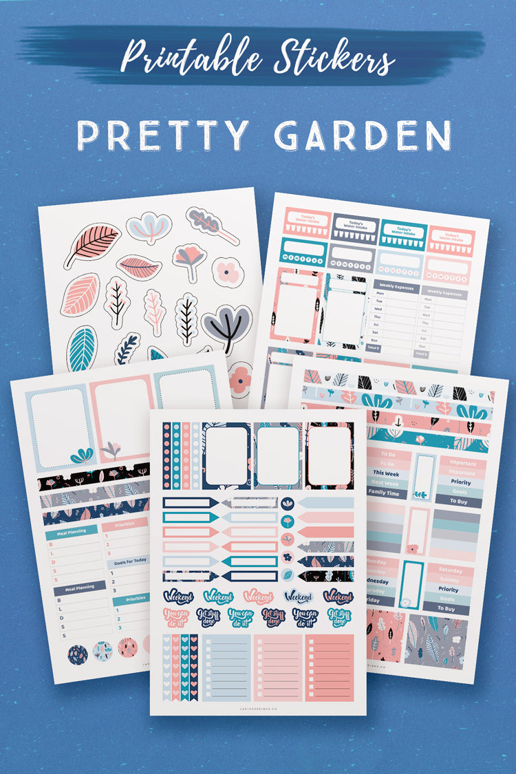 Pretty Garden Printable Stickers (188 Stickers)