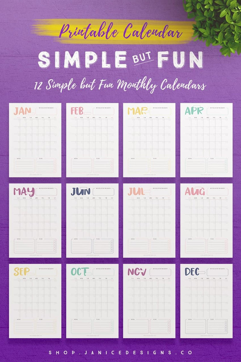 Undated Calendar: Simple But Fun